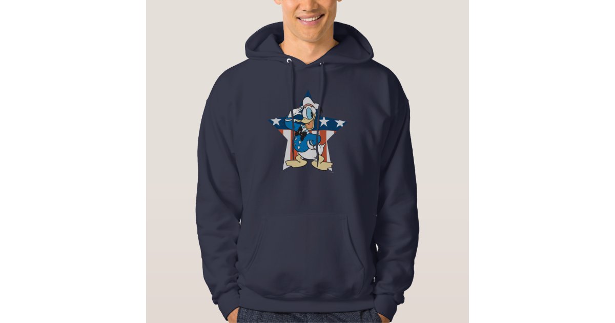 Donald Duck | Salute with Patriotic Star Hoodie | Zazzle