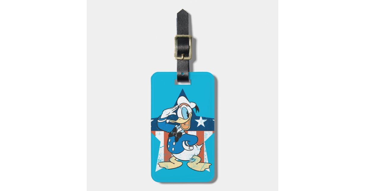 Donald Duck | Salute with Patriotic Star Luggage Tag | Zazzle