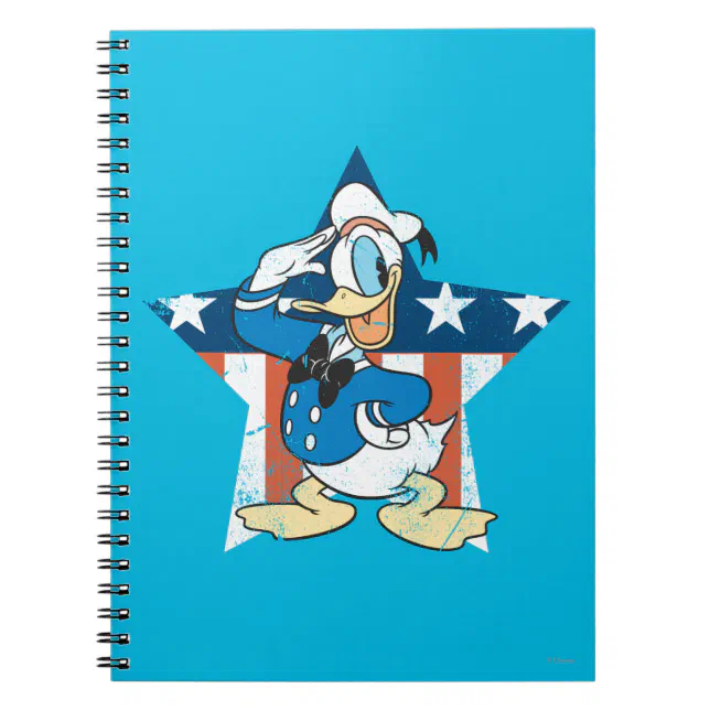 Donald Duck | Salute with Patriotic Star Notebook | Zazzle