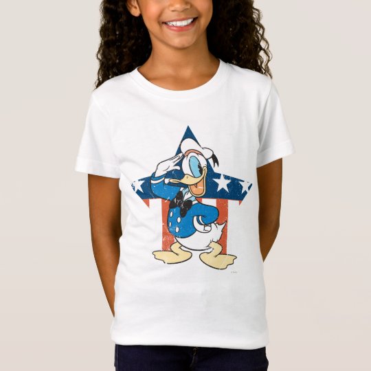 Donald Duck | Salute with Patriotic Star T-Shirt | Zazzle.com