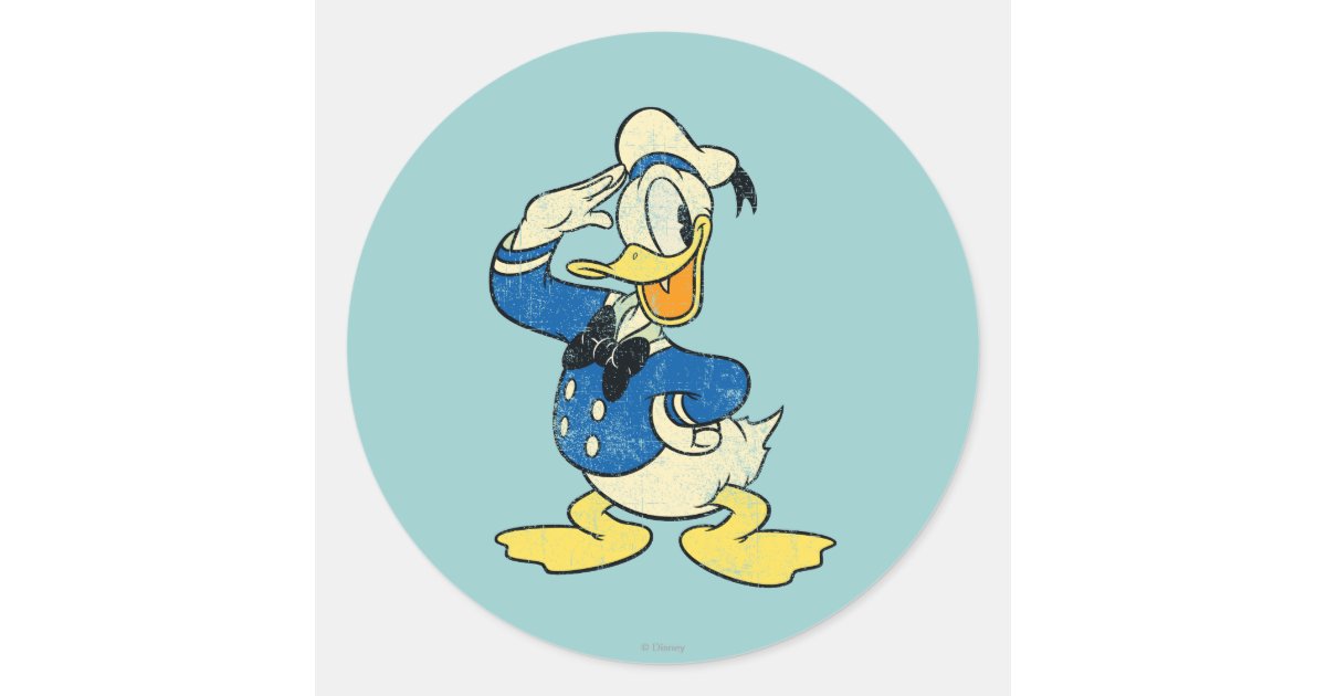 Donald Duck | Vintage Classic Round Sticker | Zazzle