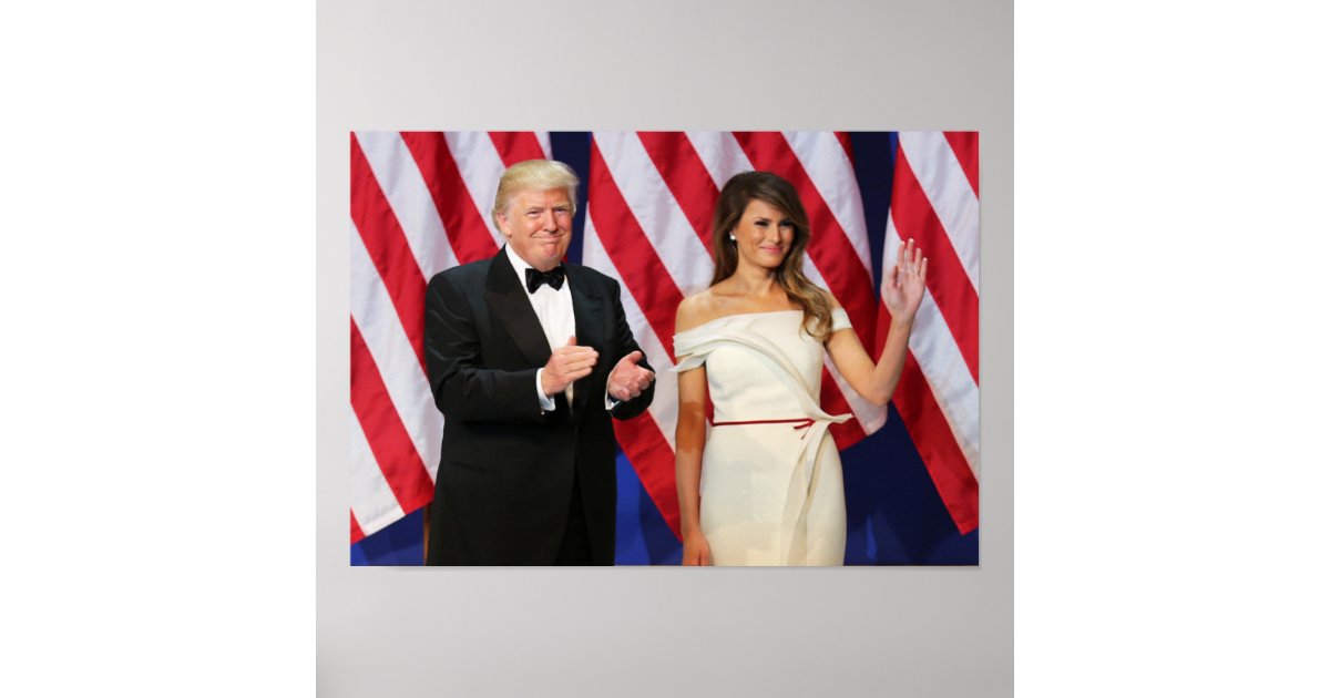 Donald & Melania Trump At Inauguration Poster | Zazzle