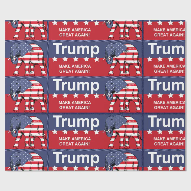 donald trump 2016 republican wrapping paper | Zazzle