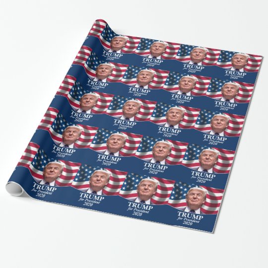 Donald Trump 2020 - American Flag waving Wrapping Paper | Zazzle.com