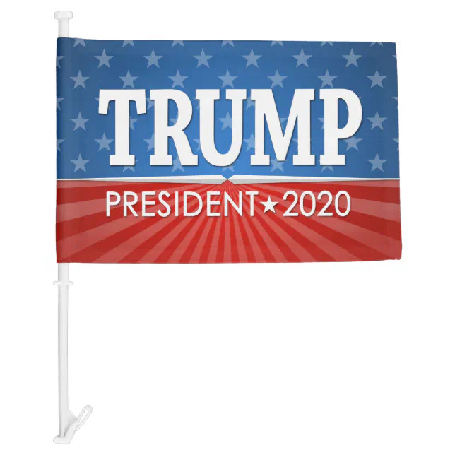 Donald Trump 2020 - iconic stars red stripes Car Flag | Zazzle