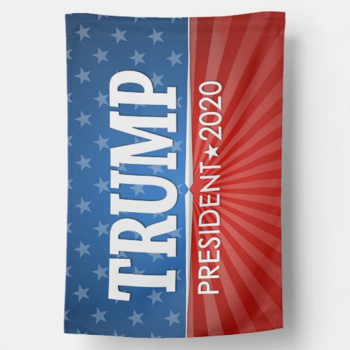 Donald Trump 2020 - iconic stars stripes red blue House Flag | Zazzle