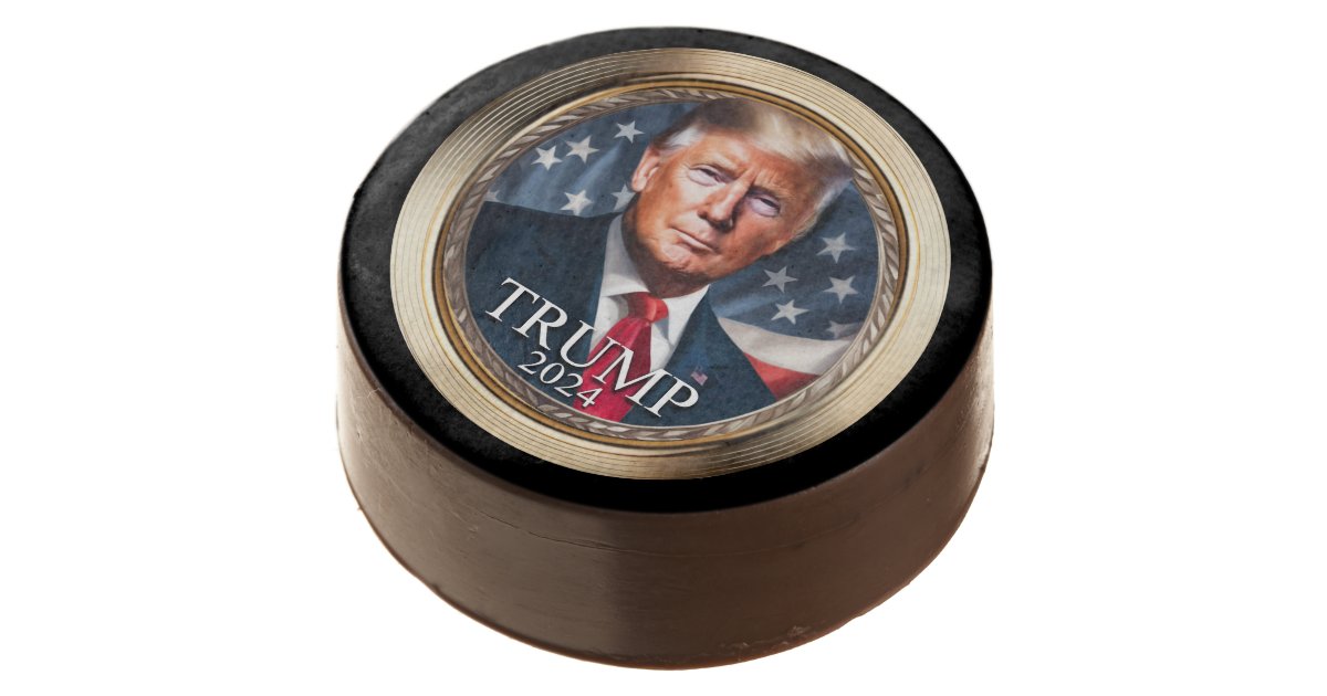 Donald Trump 2024 Campaign Round Chocolate Covered Oreo | Zazzle