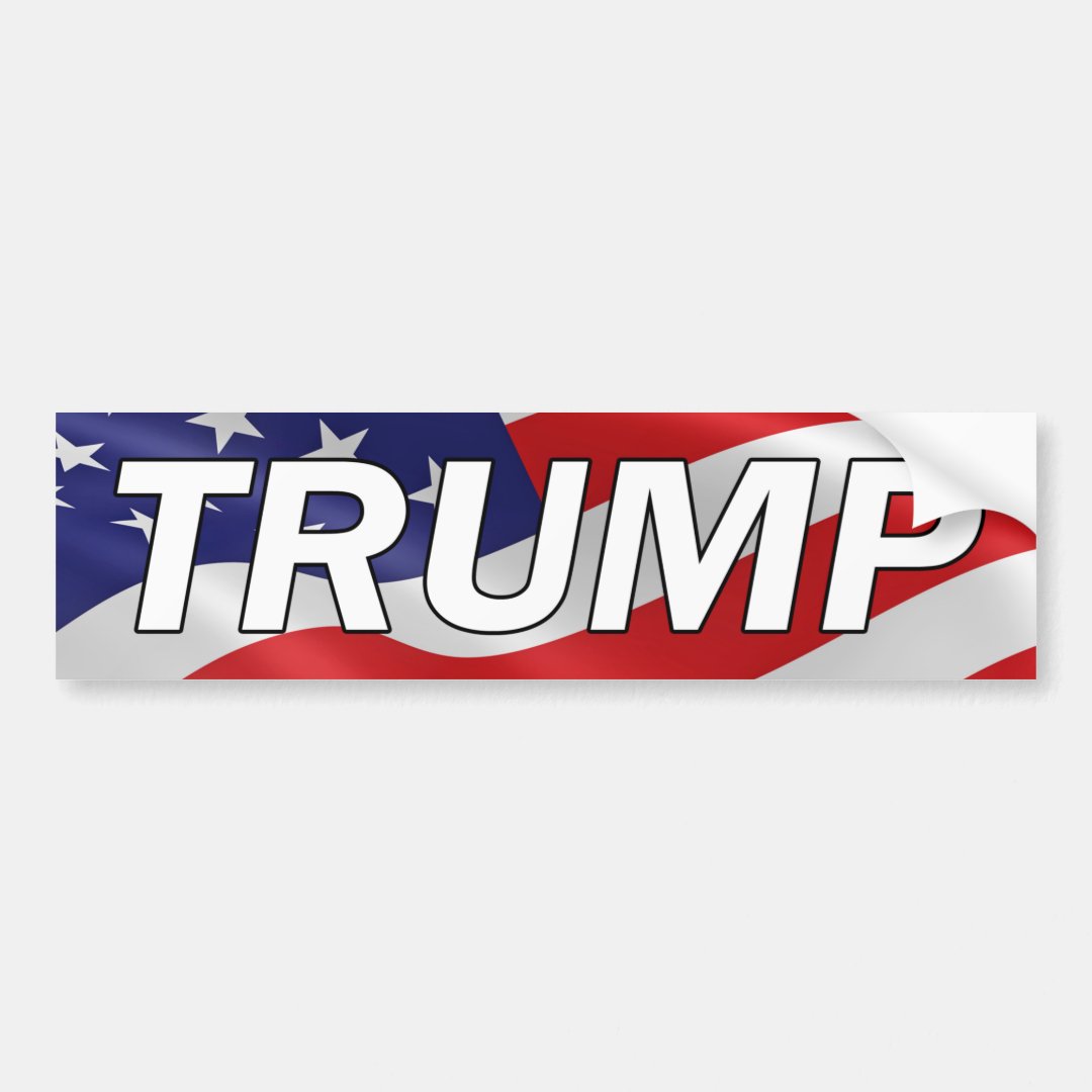DONALD TRUMP American Flag Bumper Sticker #MAGA | Zazzle