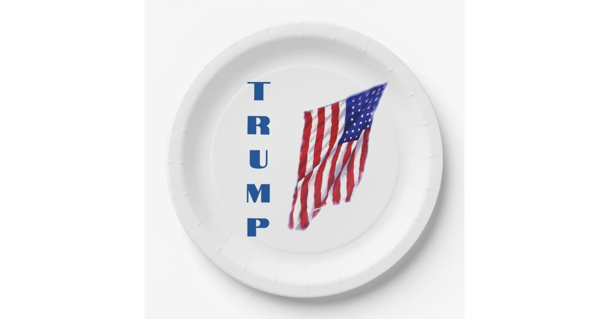 Donald Trump American Flag Pop Art Paper Plates | Zazzle