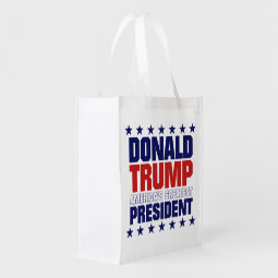 Donald Trump - AMERICA'S GREATEST PRESIDENT Grocery Bag | Zazzle