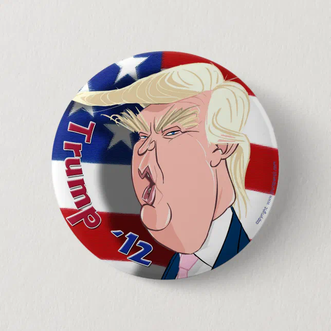 Donald Trump Cartoon Collector's Button | Zazzle