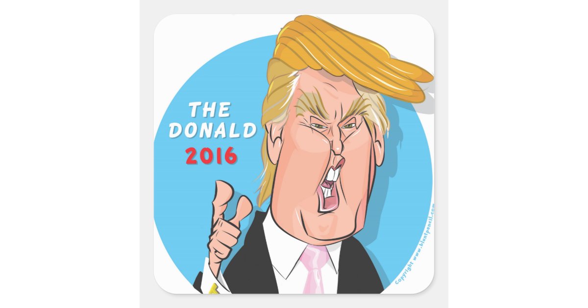 Donald Trump Cartoon Sticker | Zazzle