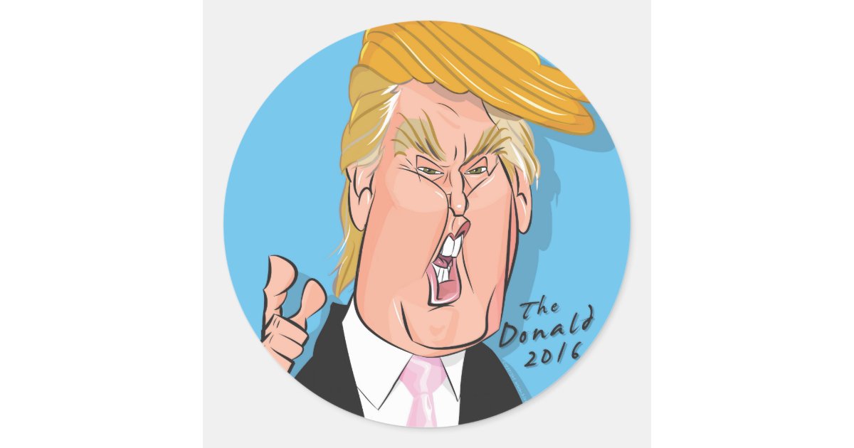 Donald Trump Cartoon stickers | Zazzle.com