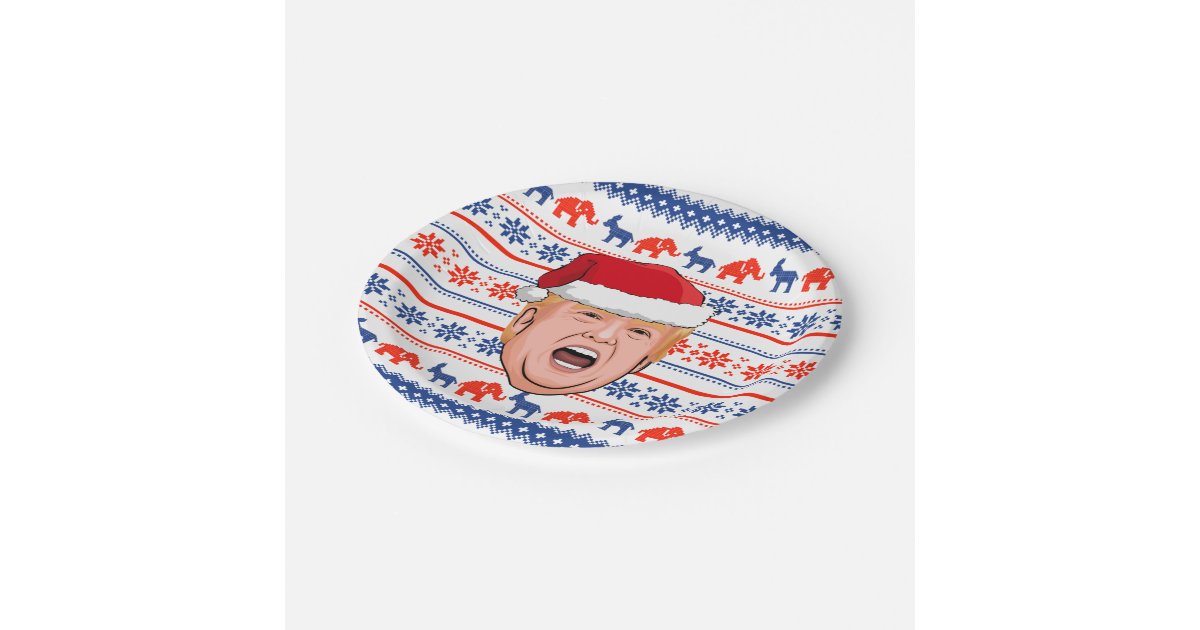 DONALD TRUMP Christmas Paper Plates | Zazzle