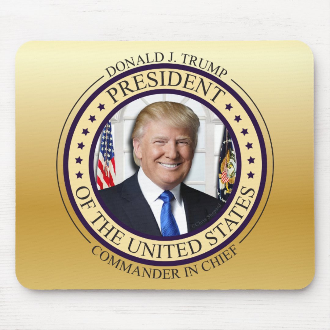 DONALD TRUMP COMMANDER IN CHIEF GOLD PRESIDENTIAL MOUSE PAD | Zazzle