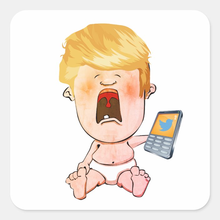 Donald Trump Crying Baby Square Sticker | Zazzle.com