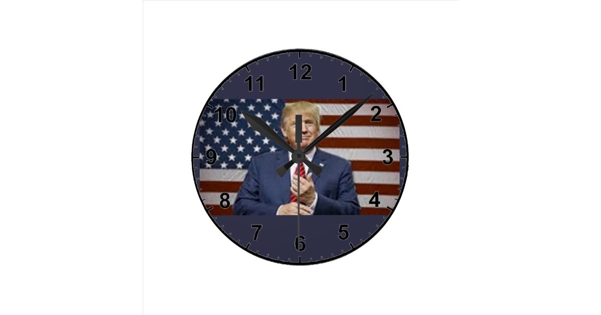 Donald Trump Flag Round Clock | Zazzle.com
