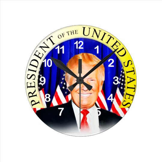 Donald TRUMP-for President of USA _ Round Clock | Zazzle.com