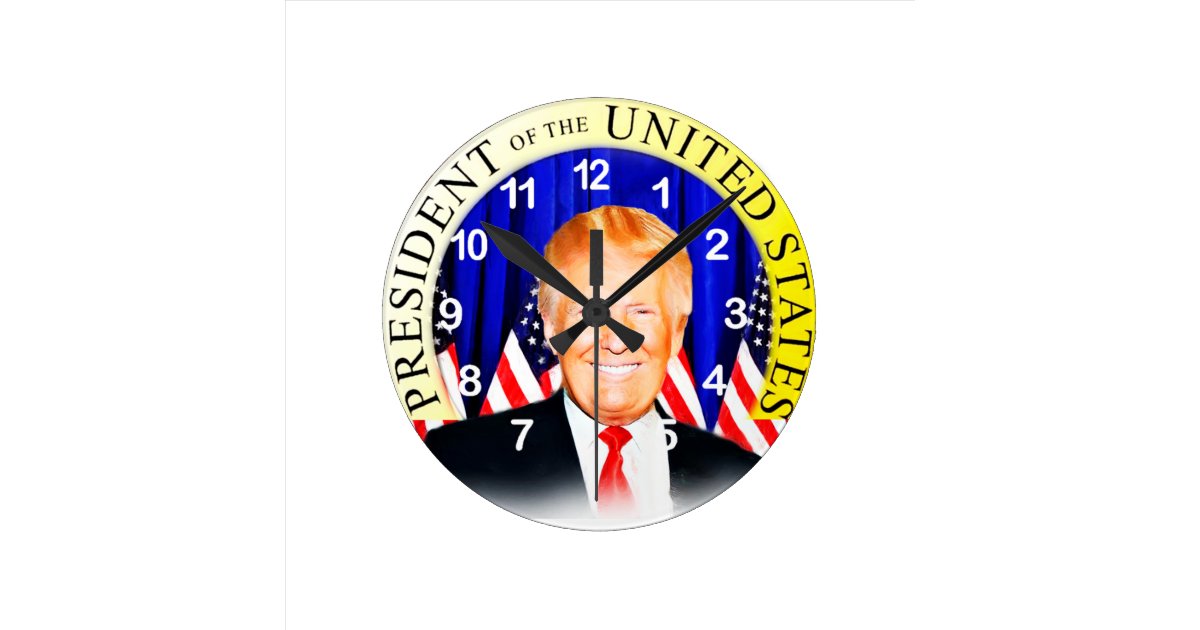 Donald TRUMP-for President of USA _ Round Clock | Zazzle.com