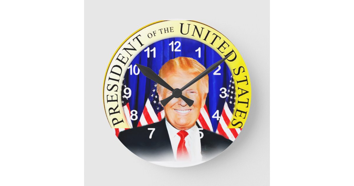 Donald TRUMP-for President of USA _ Round Clock | Zazzle
