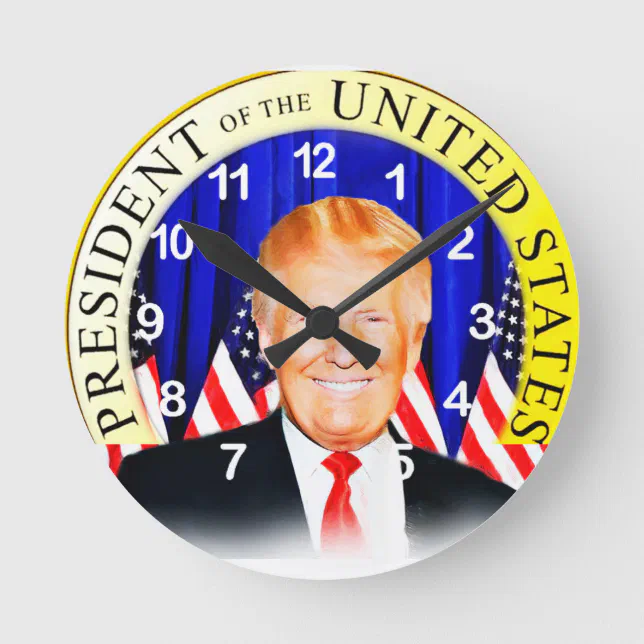 Donald TRUMP-for President of USA _ Round Clock | Zazzle
