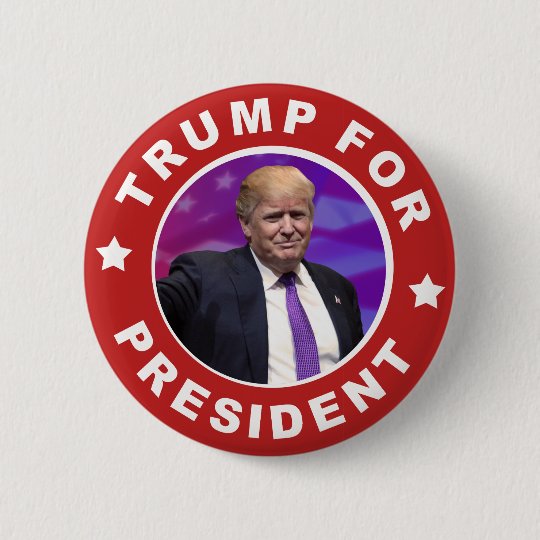 Donald Trump for President Photo Retro Red Button | Zazzle.com