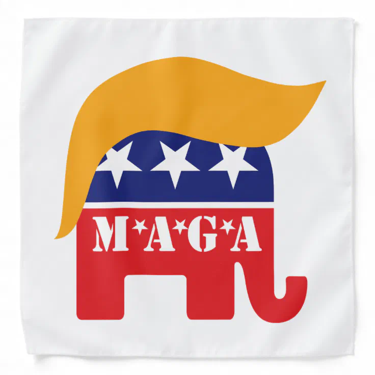 Donald Trump Hair GOP Elephant Logo MAGA Bandana | Zazzle