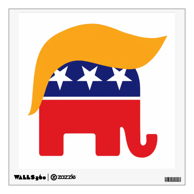 Donald Trump Hair GOP Elephant Logo Wall Sticker | Zazzle