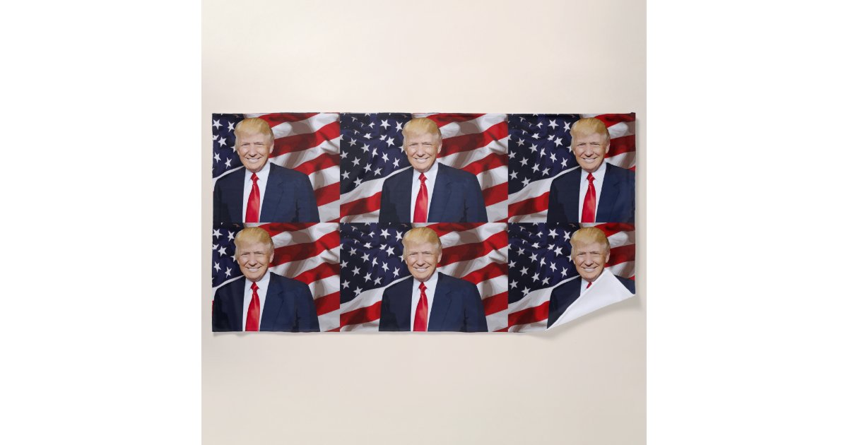 DONALD TRUMP HANDSOME Beach Towels | Zazzle