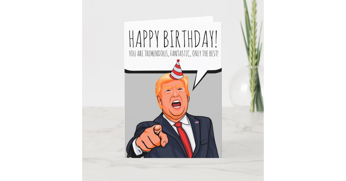 Donald Trump: Happy Birthday Thank You Card | Zazzle