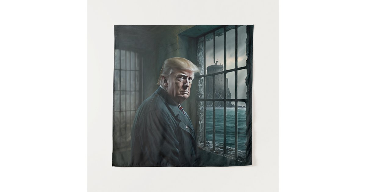 Donald Trump in Alcatraz Prison Tapestry | Zazzle