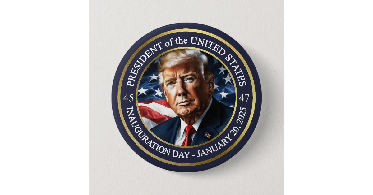 Donald Trump Inauguration Day GOP Commemorative Button | Zazzle