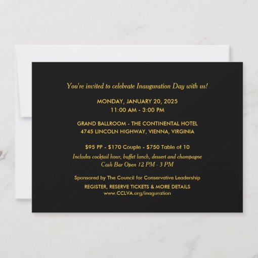 Donald Trump Inauguration Watch Party Fundraiser Invitation | Zazzle