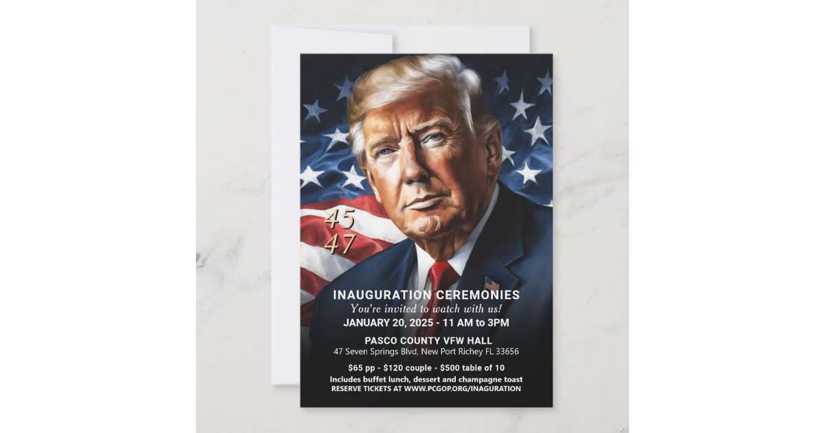Donald Trump Inauguration Watch Party Invitation | Zazzle