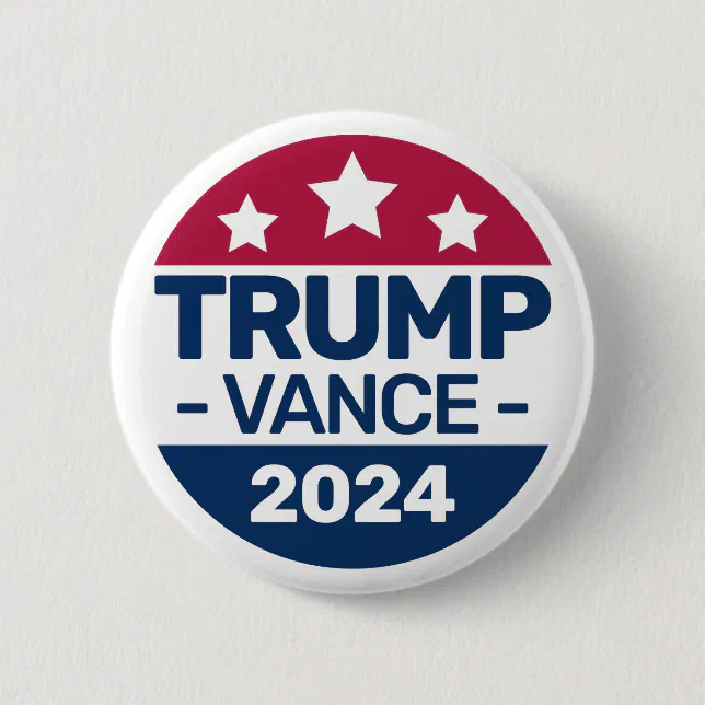 Donald Trump JD Vance 2024 Republican Presidential Button | Zazzle