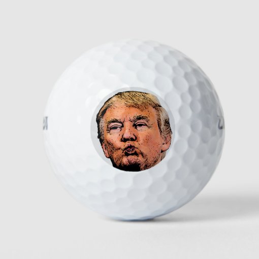 DONALD TRUMP KISS GOLF BALLS CHRISTMAS GIFT 4 DAD | Zazzle