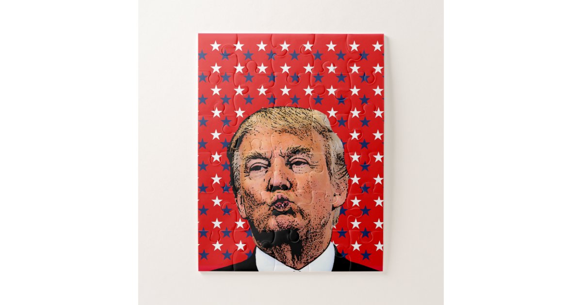 DONALD TRUMP KISS JIGSAW PUZZLE EASY | Zazzle