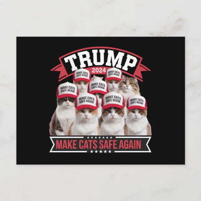 Donald Trump Make Cats Safe Again 2024 Debate Postcard | Zazzle