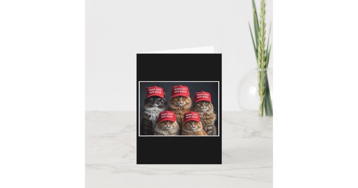 Donald Trump Make Cats Safe Again Red Hat 2024 Deb Card | Zazzle