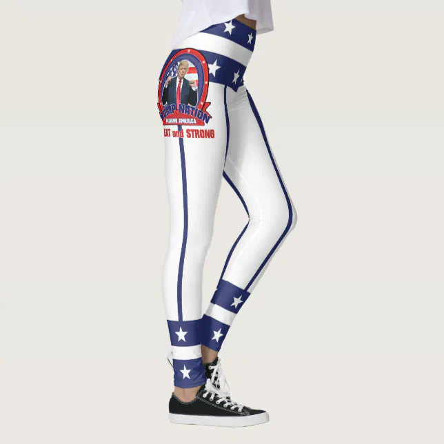 Donald Trump - MAKING AMERICA GREAT and STRONG v2 Leggings | Zazzle