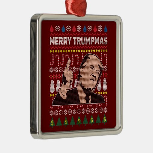 Donald Trump Merry Trumpmas Holiday Metal Ornament | Zazzle