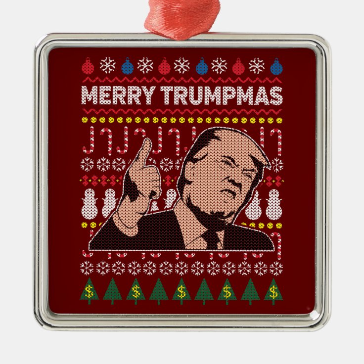 Donald Trump Merry Trumpmas Holiday Metal Ornament | Zazzle