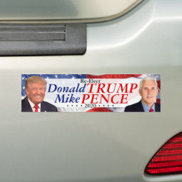 Donald Trump Mike Pence 2020 Photo Bumper Sticker | Zazzle