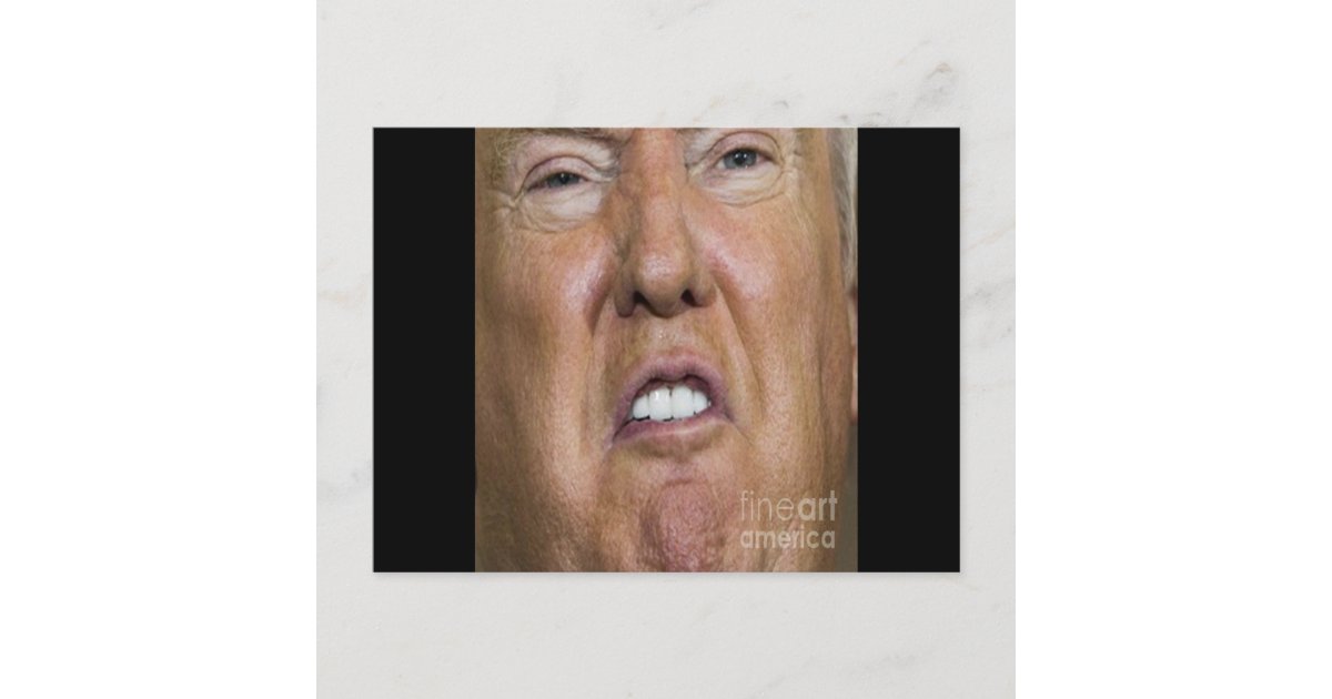 Donald Trump Mouth Teeth Biting Postcard | Zazzle