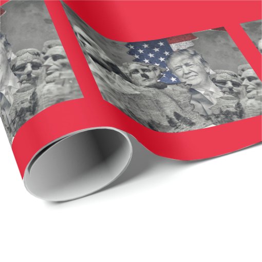 DONALD TRUMP MT.RUSHMORE CHRISTMAS WRAPPING PAPER | Zazzle