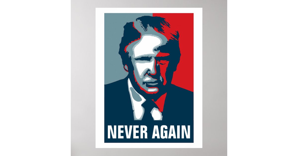 Donald Trump NEVER AGAIN Poster | Zazzle