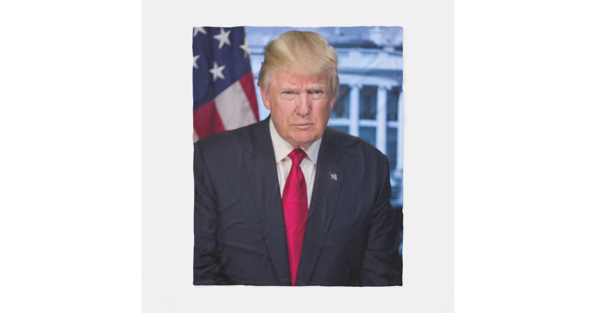 Donald Trump Official Presidential Portrait Fleece Blanket | Zazzle