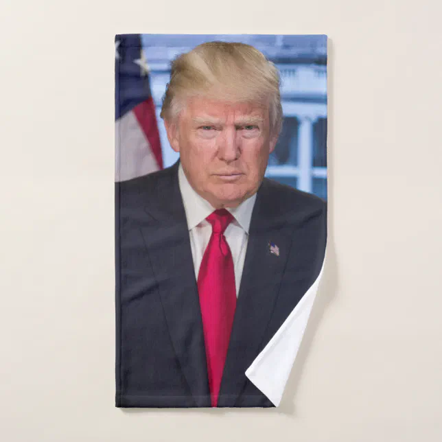 Donald Trump Official Presidential Portrait Hand Towel | Zazzle