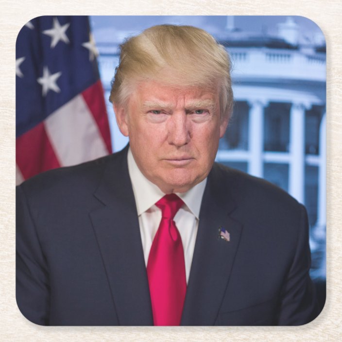 Donald Trump Official Presidential Portrait Square Paper Coaster ...