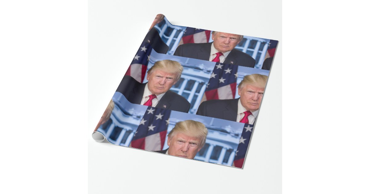 Donald Trump Official Presidential Portrait Wrapping Paper | Zazzle